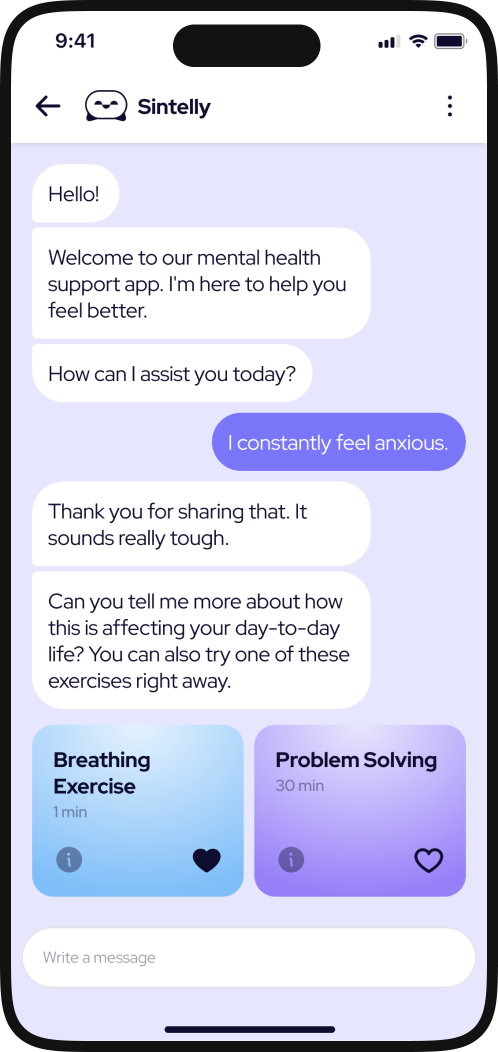 Sintelly – CBT Therapy Chatbot